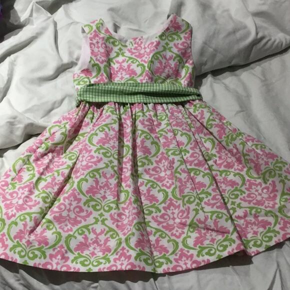 kelly’s kids | Dresses | Kellys Kids Pink Green Preppy Pattern Dress ...